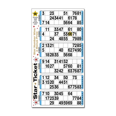 FULL COLOUR THEMED BINGO SINGLE TICKETS (LOOSE & PERFORATED) | 1 STAR ...