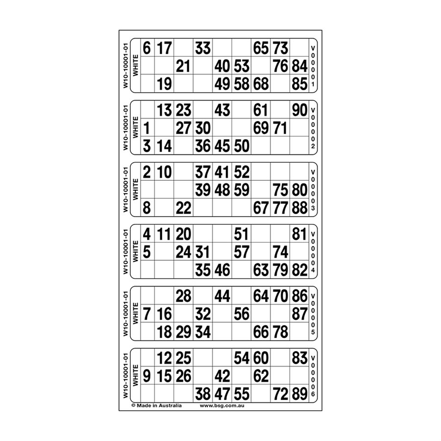 Bingo Supplies Australia | Bingo Tickets Australia | Bingo Cards ...