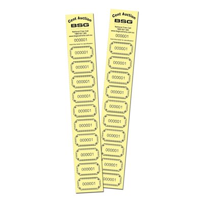 Fundraising Supplies Australia | Cent Auction Ticket