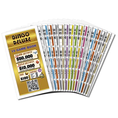 BINGO DELUXE 15 GAME 6UP 5 COLOUR BINGO BOOKS | GREEN START