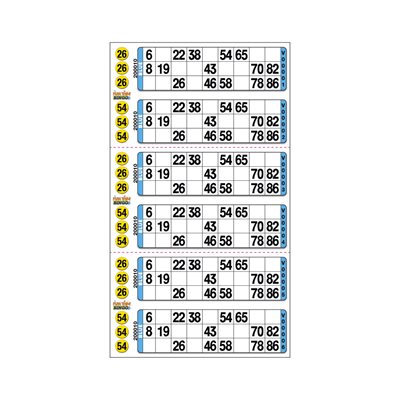 THEMED BINGO SINGLE TICKETS COLOURED INK (GLUED, PERFORATED) | FUN TIME ...