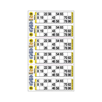 THEMED BINGO SINGLE TICKETS COLOURED INK (GLUED, PERFORATED) | FUN TIME ...