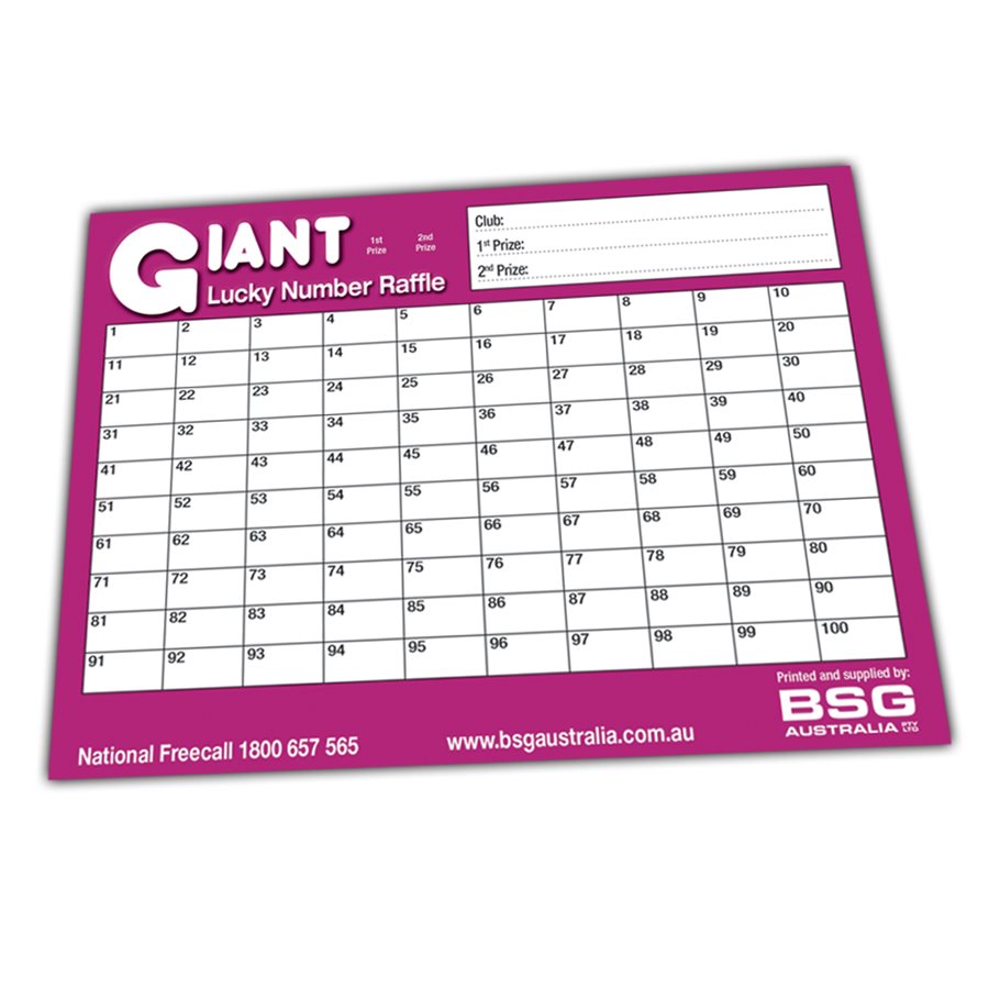 Fundraising Supplies Australia | Giant Lucky Number Card | Fundraising ...