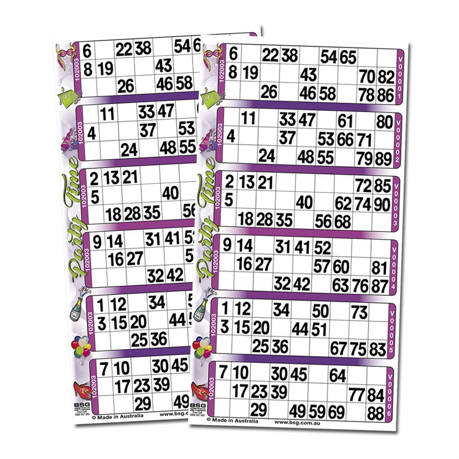 FULL COLOUR THEMED BINGO SINGLE TICKETS (LOOSE) | PARTY